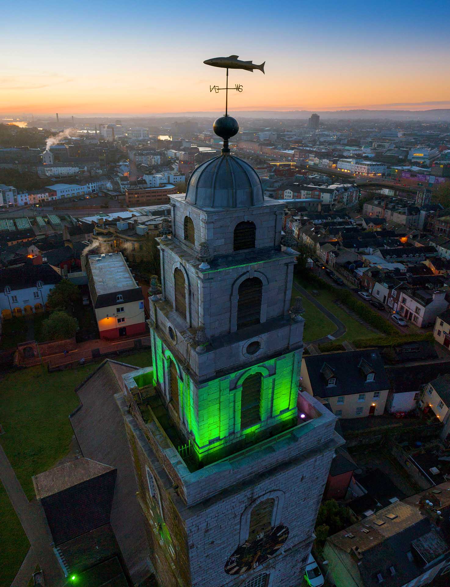 Iconic Shandon Church Tower Lights up in Green for Saint Patrick’s ...